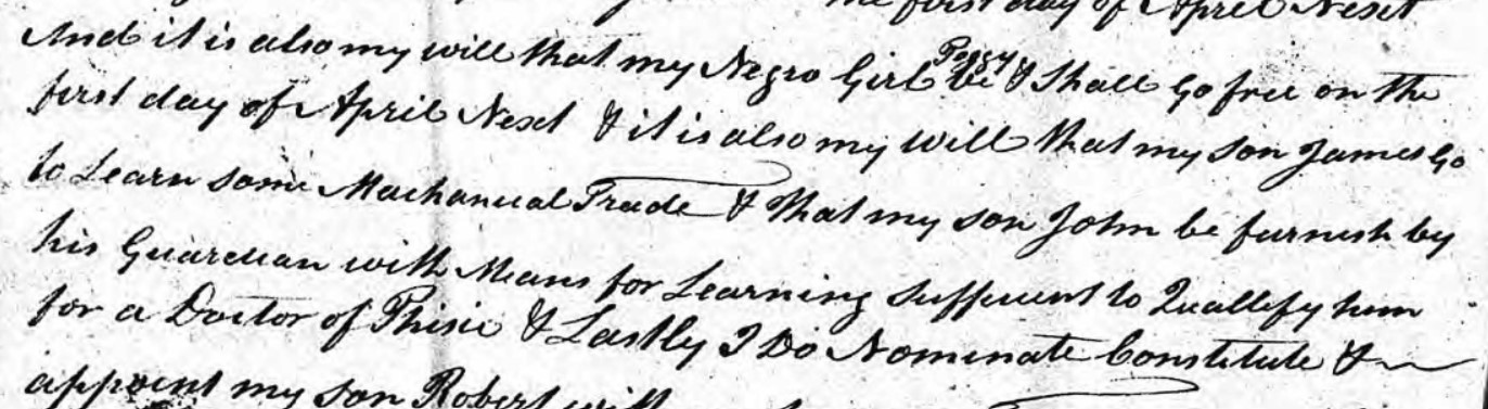 Last Will and Testament, Robert Peebles, 1808 – Cory James Young's Website